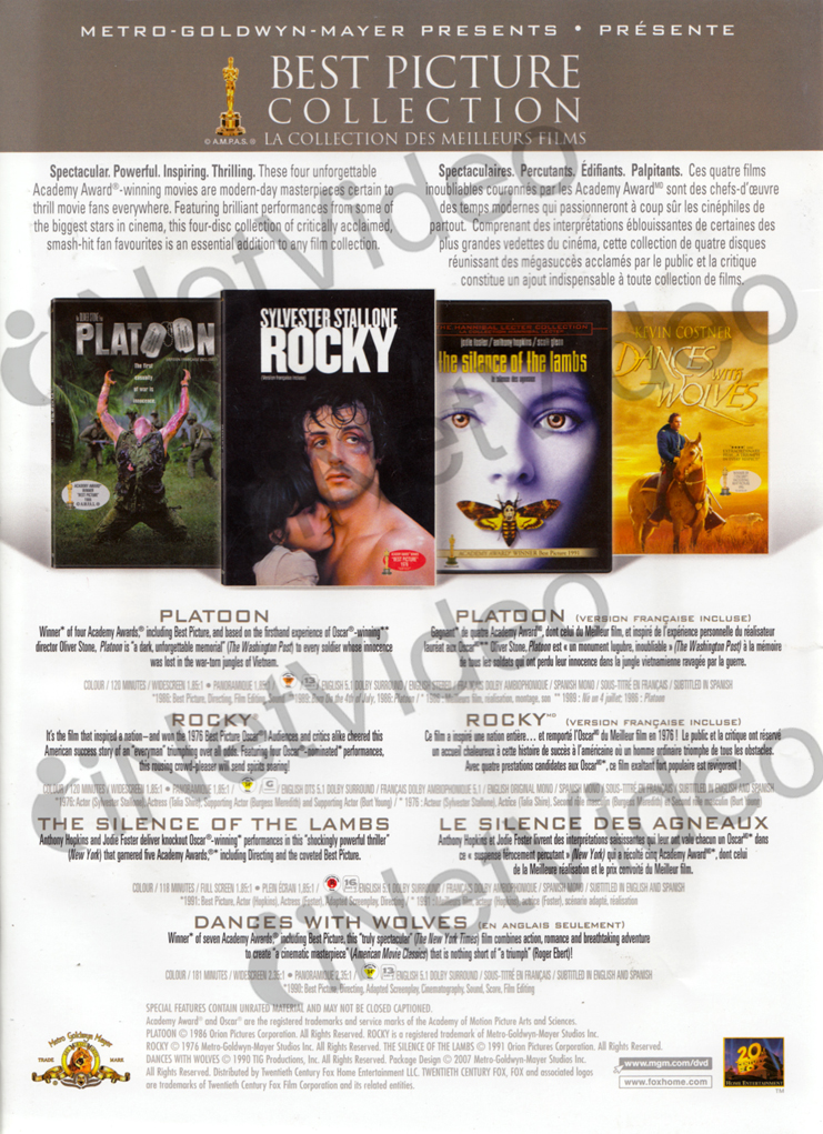 MGM Best Picture Gift Set (DVD, 2007, 4-Disc Set, Canadian) for sale ...