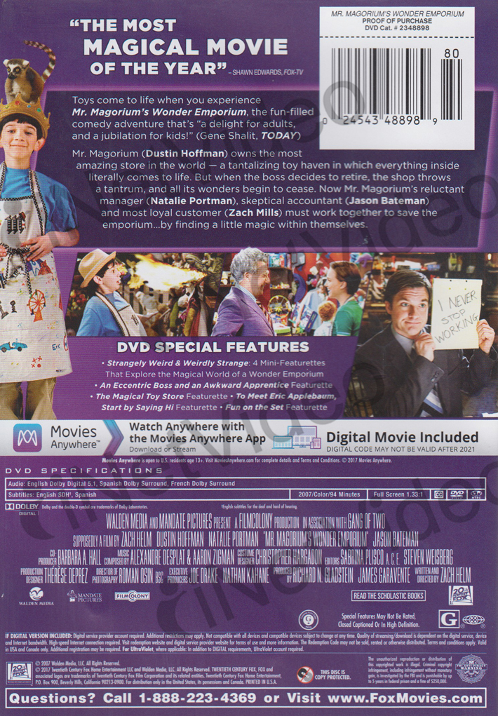 Mr Magoriums Wonder Emporium New Dvd 24543488989 Ebay