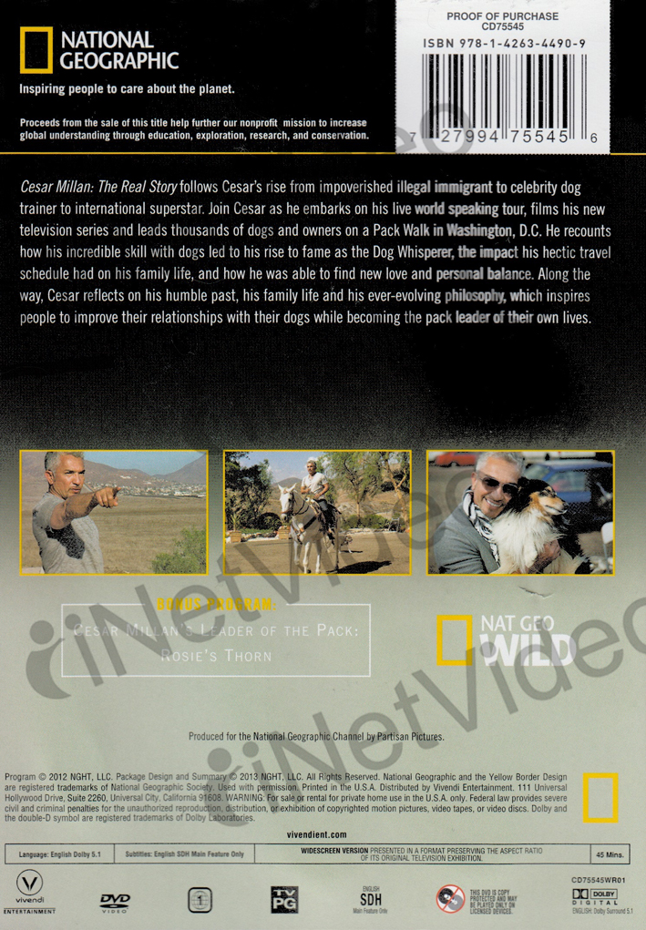 CESAR MILLAN - The Real Story (National Geographic) (Dvd) $18.99 ...